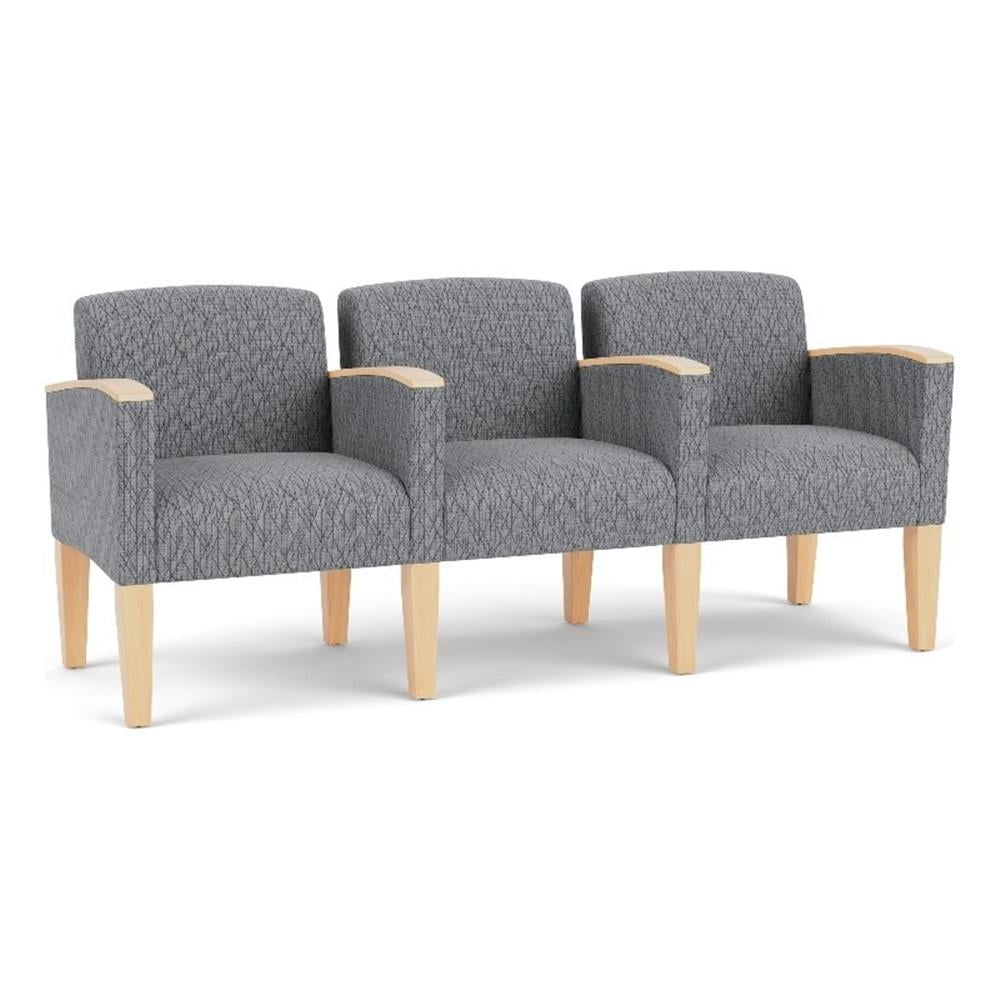 Belmont Lounge Reception 3 Seat Tandem Seating / Natural Wood Legs ...
