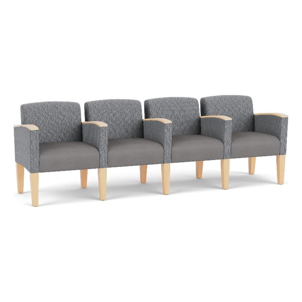 Belmont Lounge Reception 4 Seat Tandem Seating / Natural Wood Legs ...