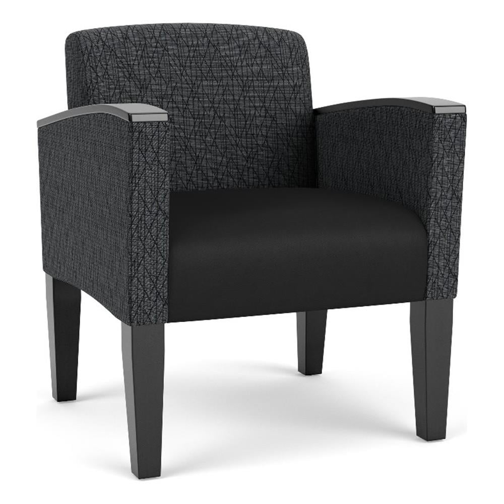 Belmont Lounge Reception Guest Chair / Black Steel Legs / Black / Dark ...