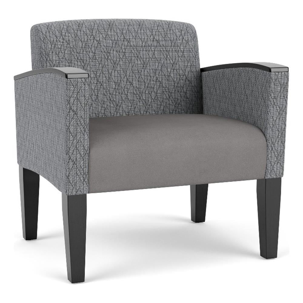 Belmont Lounge Reception Oversize Guest Chair / Black Steel Legs / Gray ...
