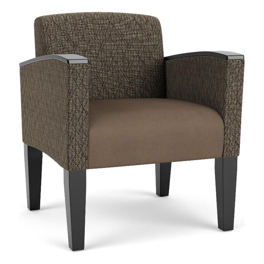 Belmont Lounge Reception Waiting Guest Chair / Black Steel Legs / Brown ...