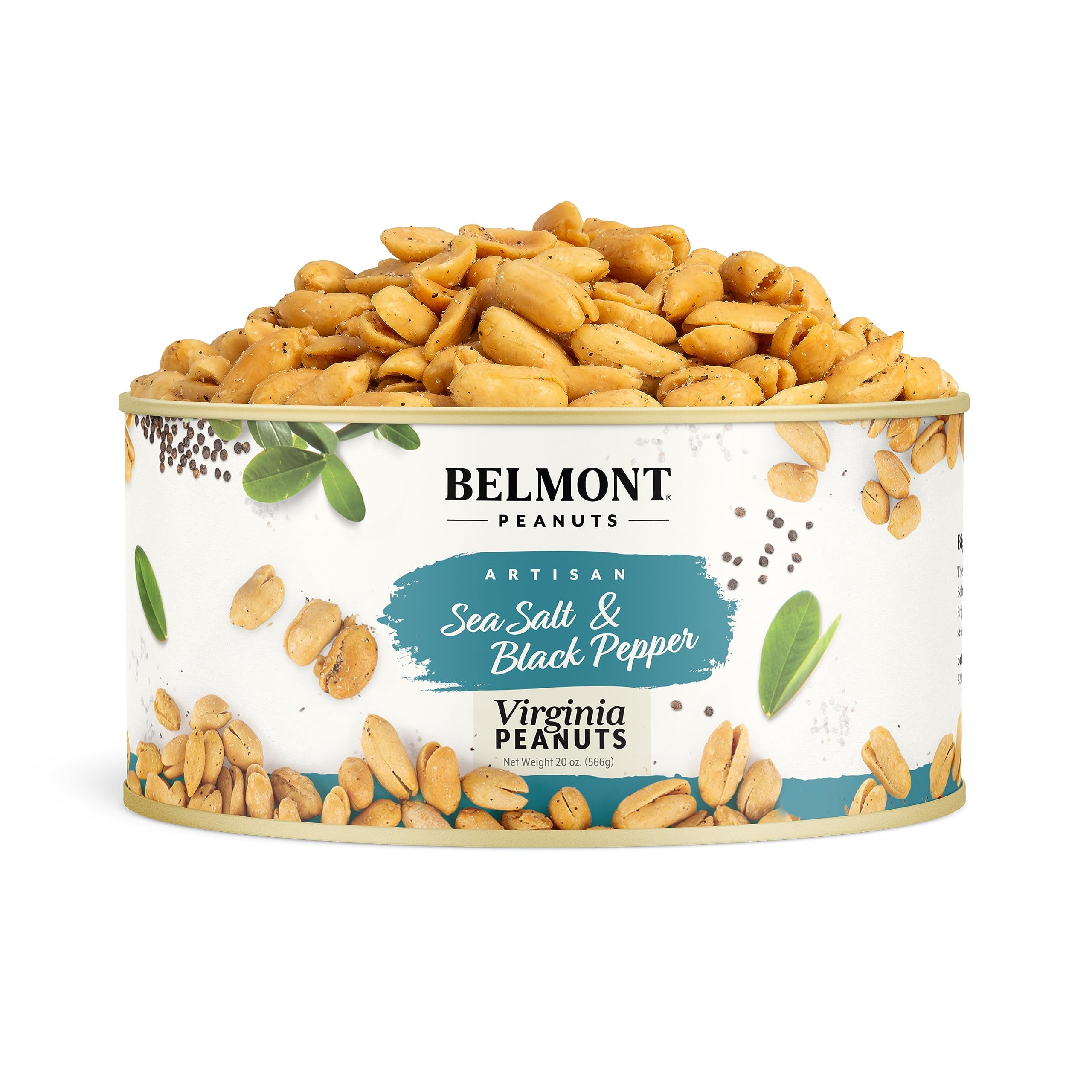 Belmont Peanuts Gourmet Sea OKA4 Salt and Black Pepper Virginia Peanuts ...