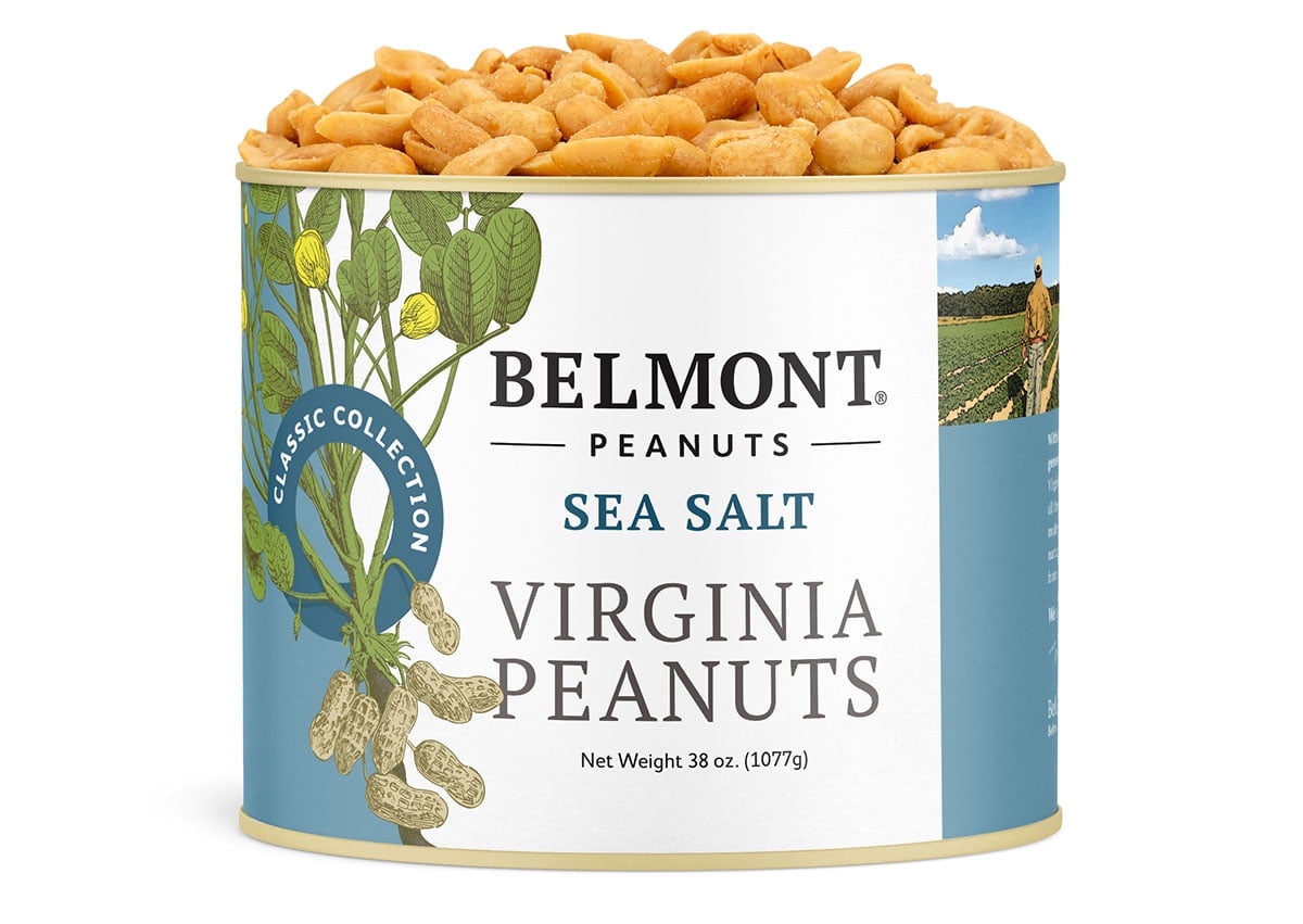 Belmont Peanuts Sea Salted Virginia Peanuts, Natural Texture, Gourmet ...