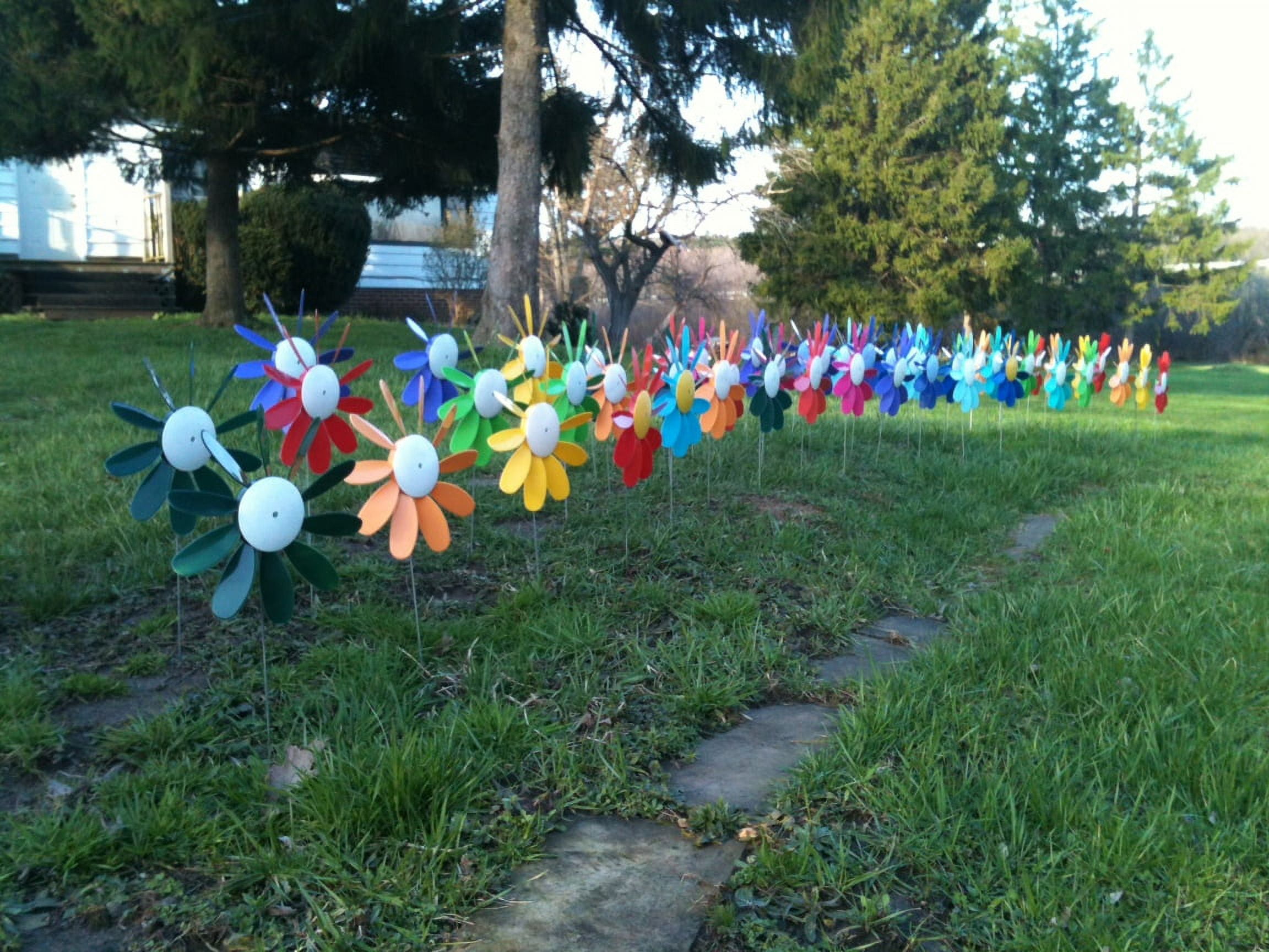 Beloit Plastics Spinning Flowers - ( 6 Pack ) - Rainbow Colors Lawn ...