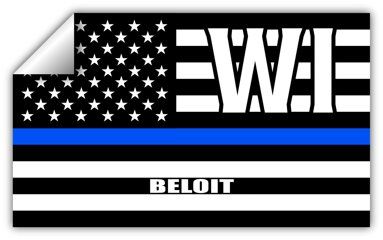 Beloit WI Wisconsin Rock County Thin Blue Line Stealthy USA Flag ...