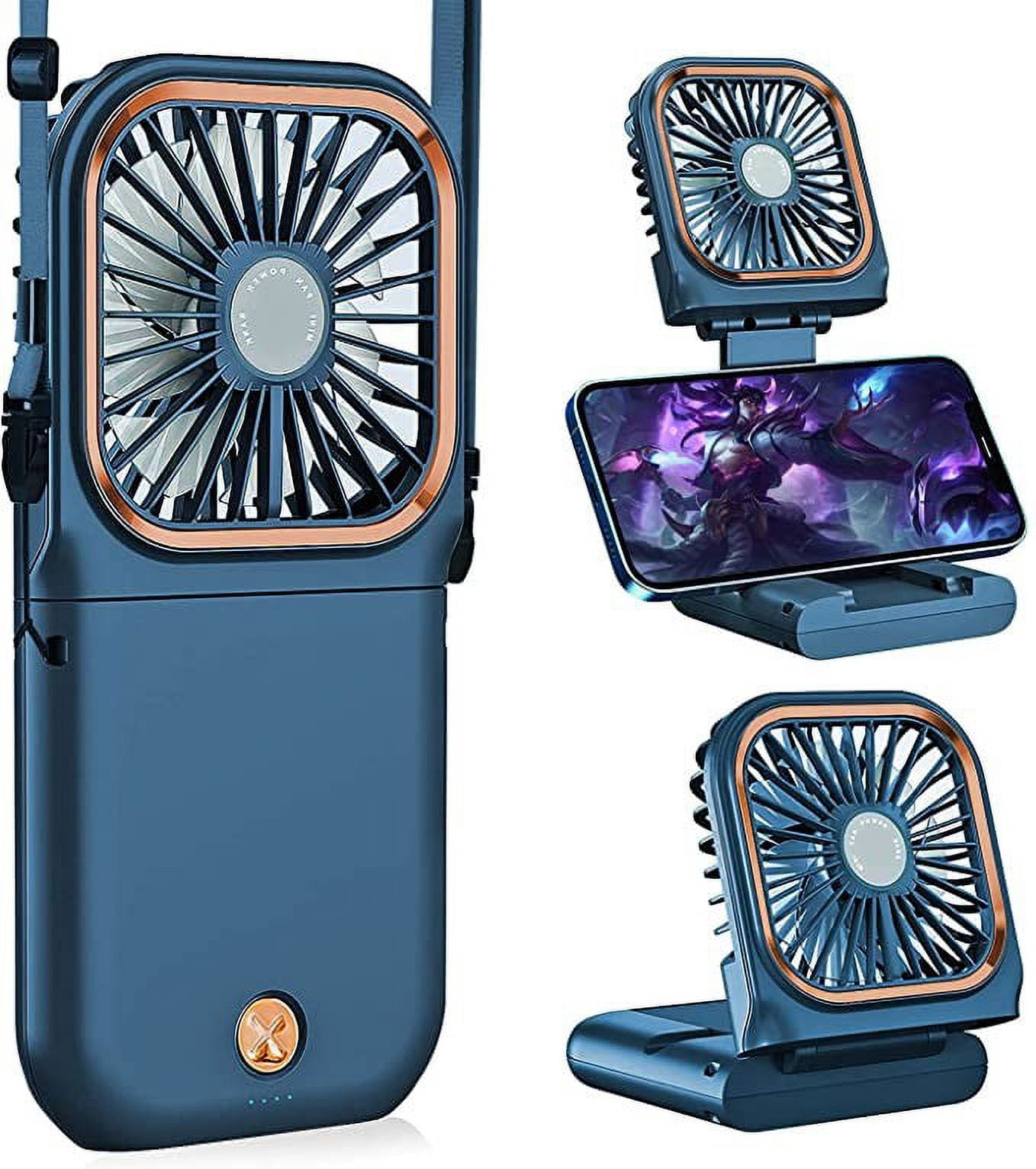 4 in 1 Portable Mini Fan, Phone Holder, Desk Fan, USB Rechargeable ...