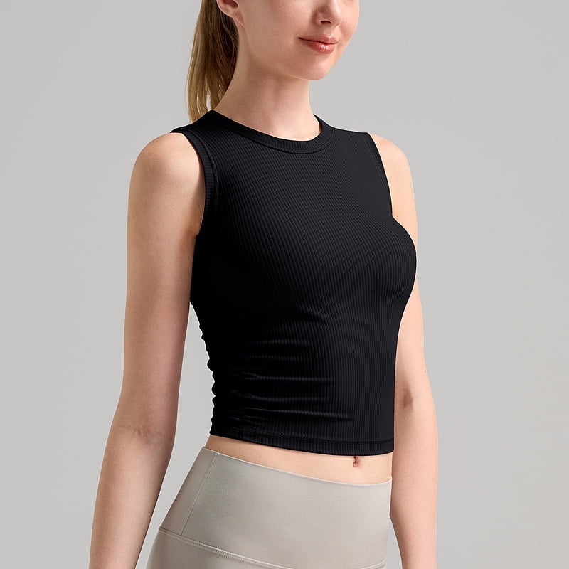 Belong To Young Ribbed Sports Vest Women's Double-side Crease Slim-fit ...