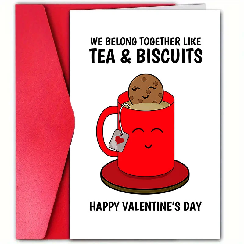 We Belong Together Like Tea & Biscuits Valentine’s Day Card – Cute ...