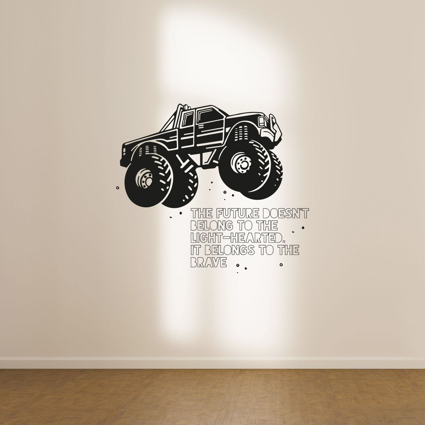 Belongs To The Brave Quote Monster Truck Toy Car Wall Sticker Art Decal ...