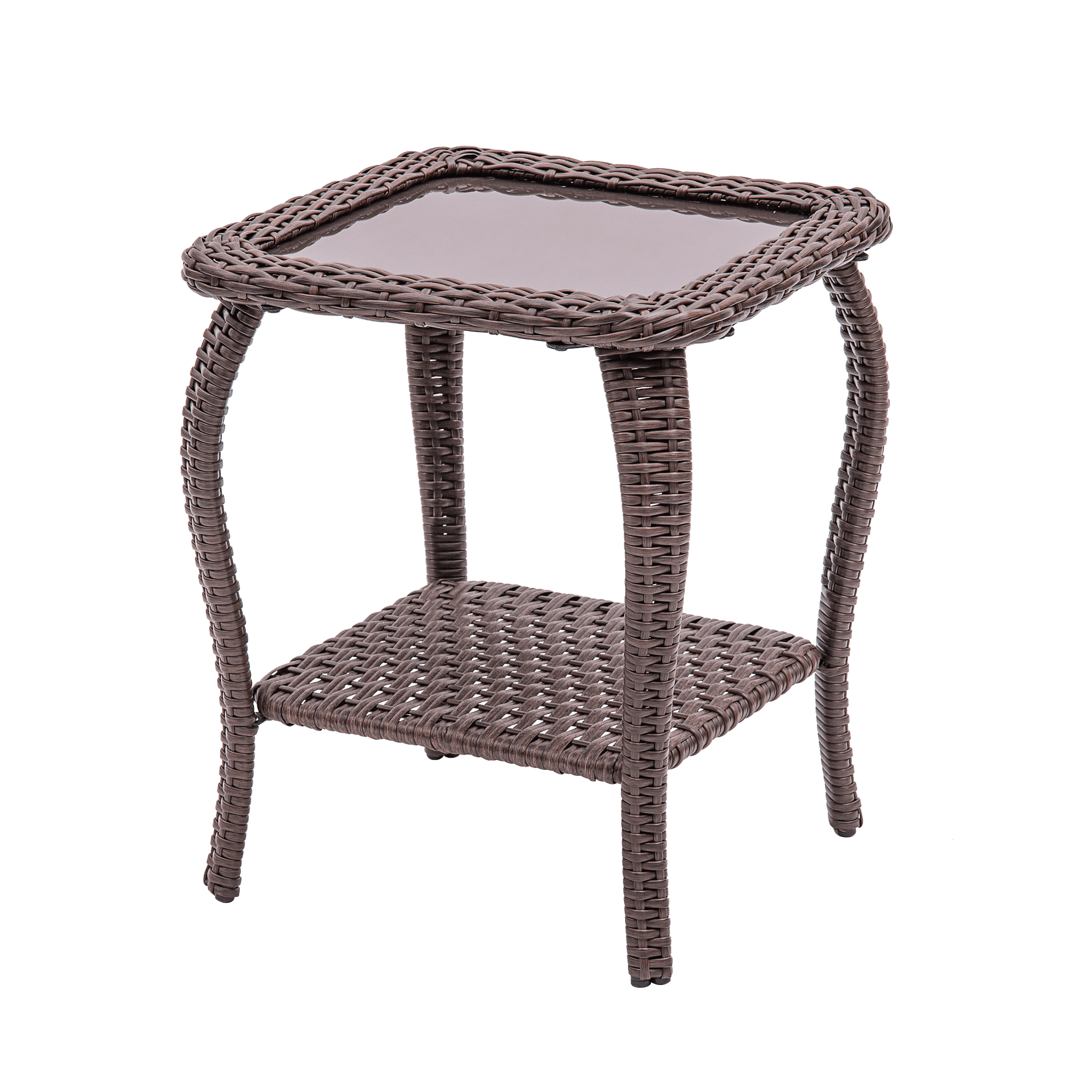 Cambria Outdoor Wicker 14 Inch Side Table, Multibrown - Walmart.com