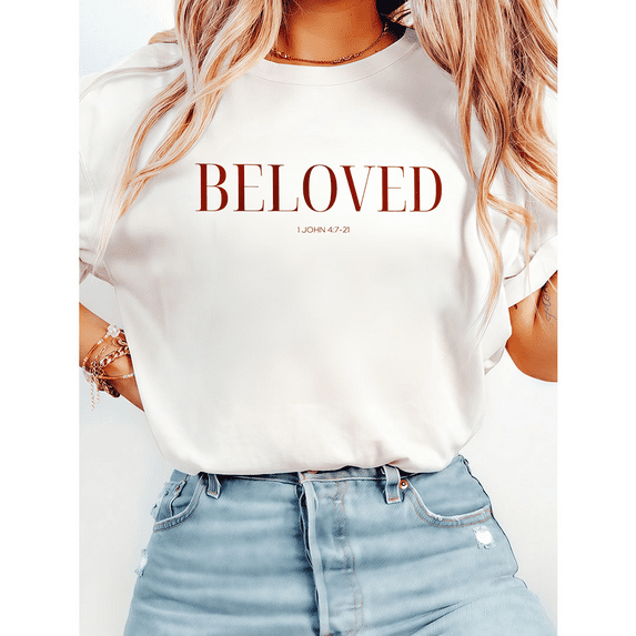 Beloved 1 John 4:2-21 Lettering Print Tshirts Bible Verse Christian ...