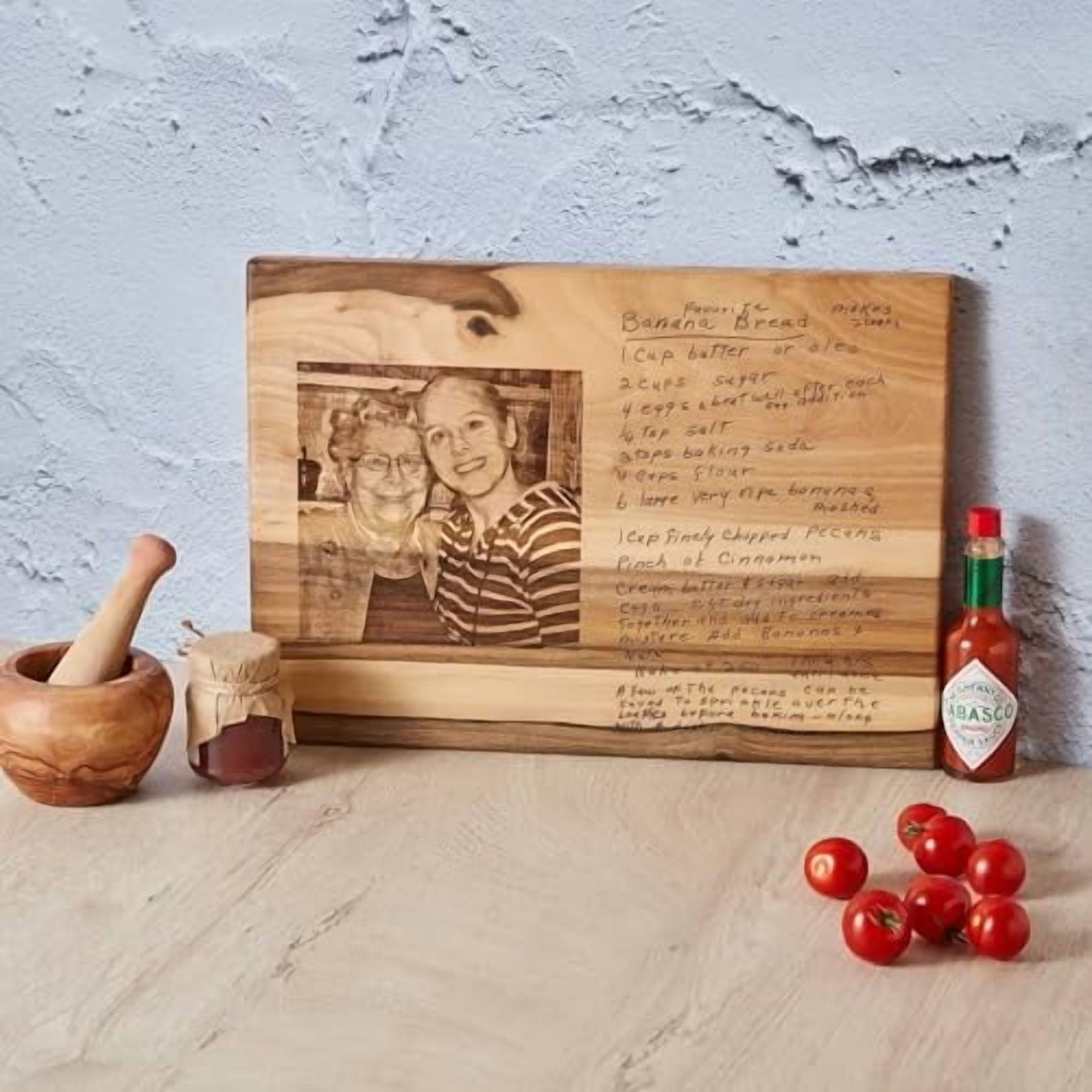 Beloved Family Recipe Wood Cutting Board – Engraved with Handwritten ...
