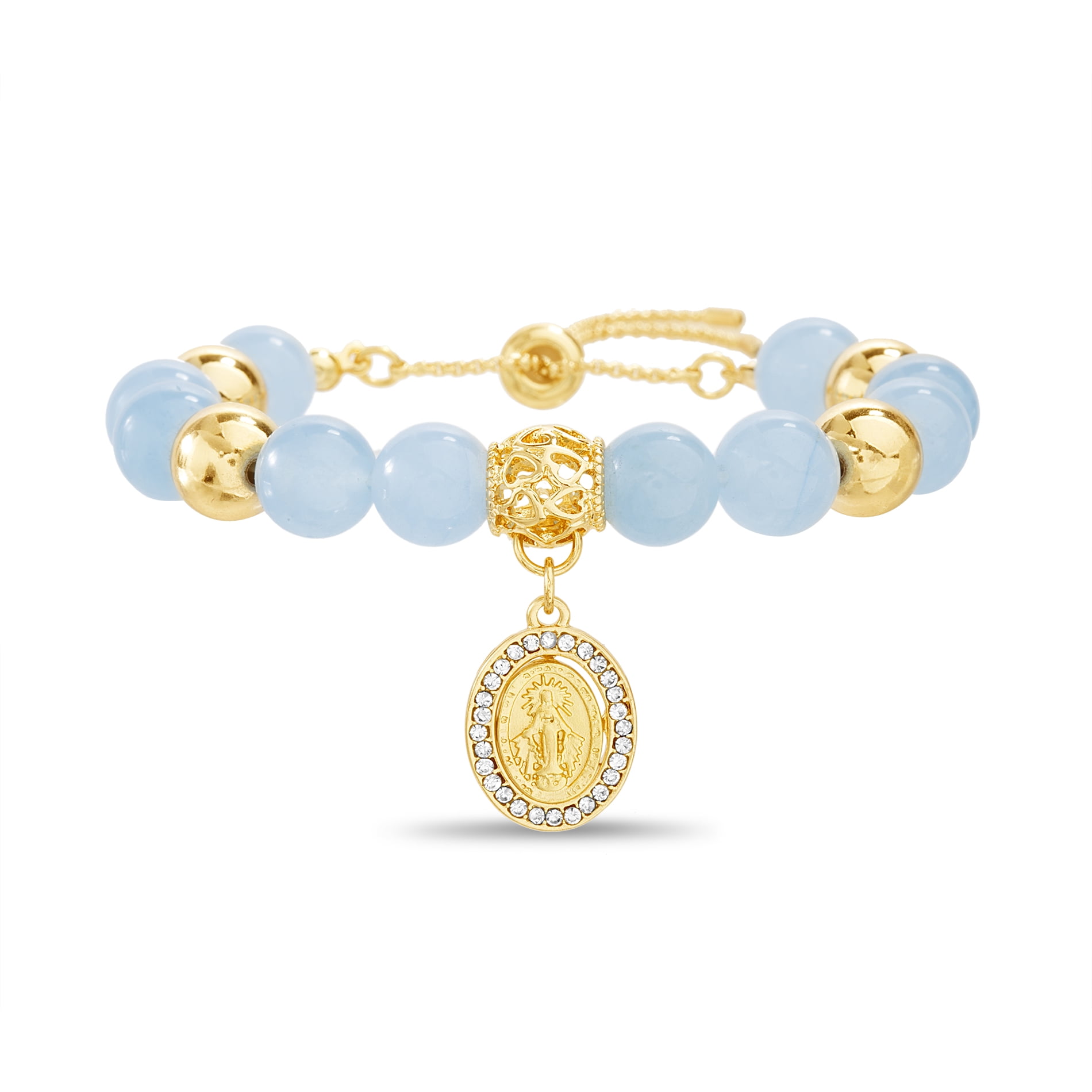 Beloved & Inspired Beaded Stone Dangle Charm Bracelet - Walmart.com