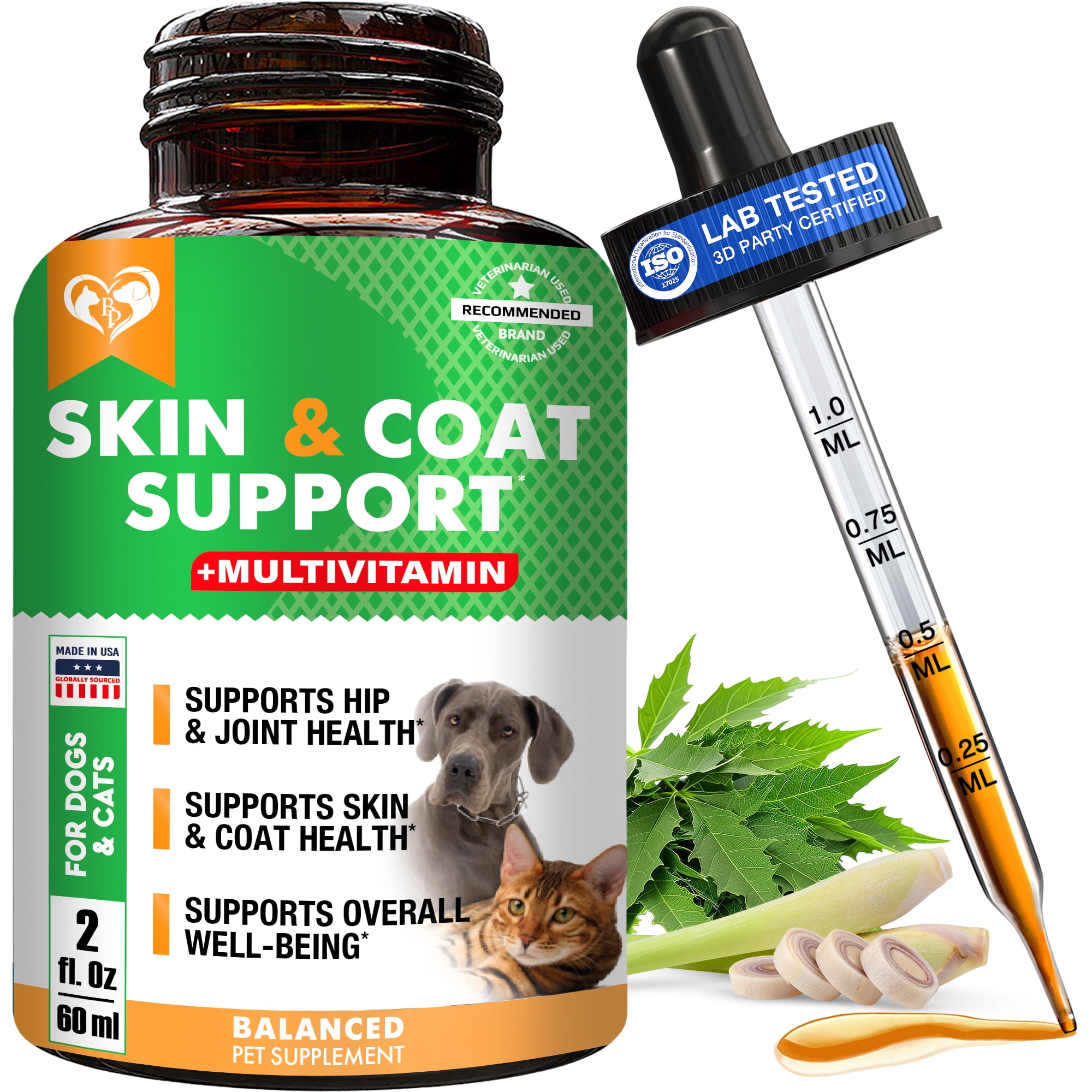 Beloved Pets Healthy Skin and Coat Multivitamin Supplement Solution for ...