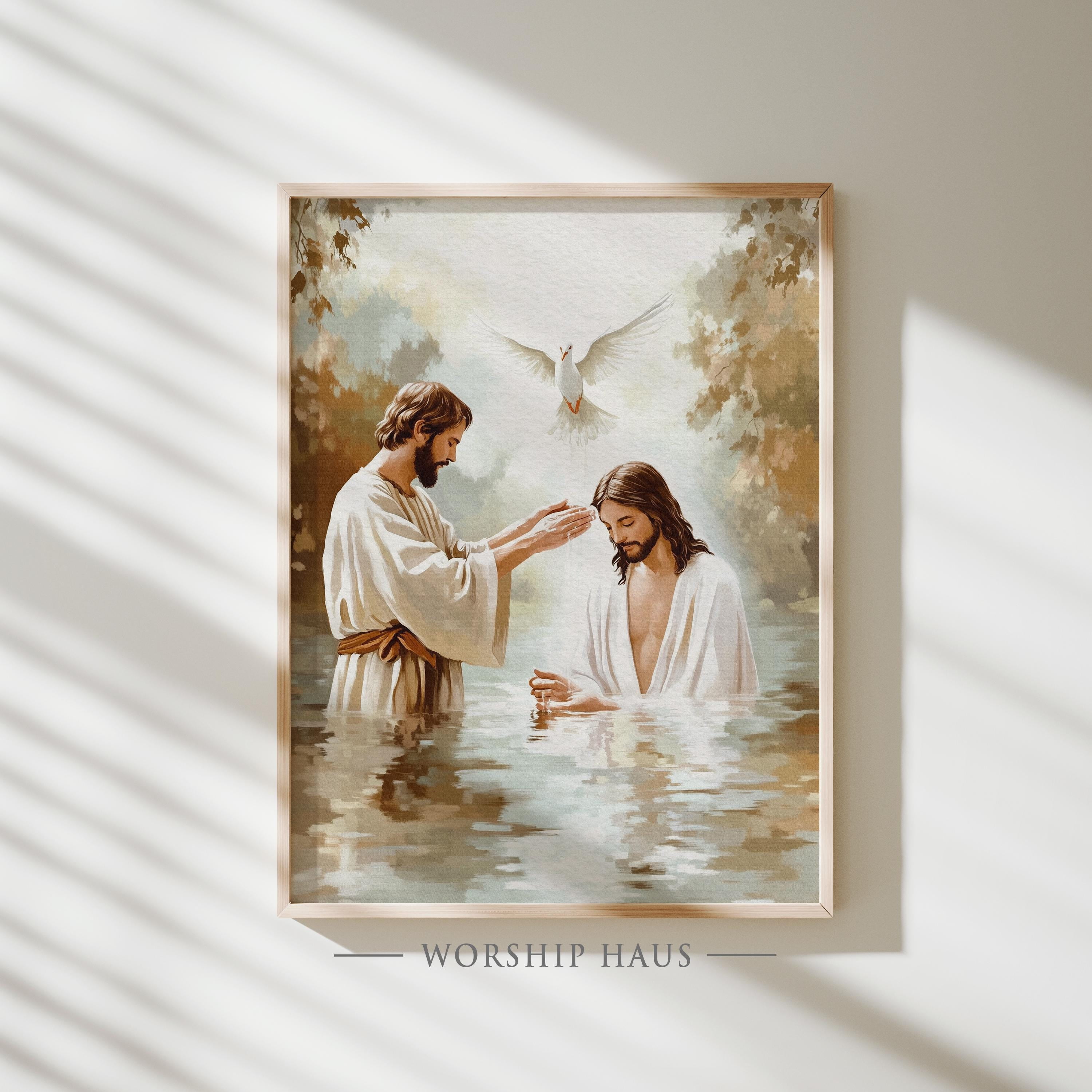 This Is My Beloved Son Christian Wall Art Baptism Of Jesus In River ...