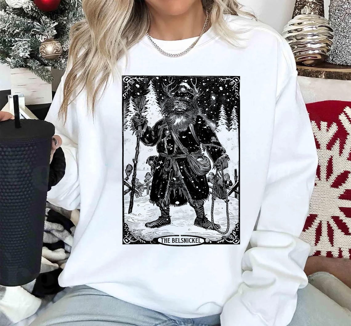 The Belsnickel Tarot Card Goth Xmas Sweatshirt, Gothic Winter Holiday ...