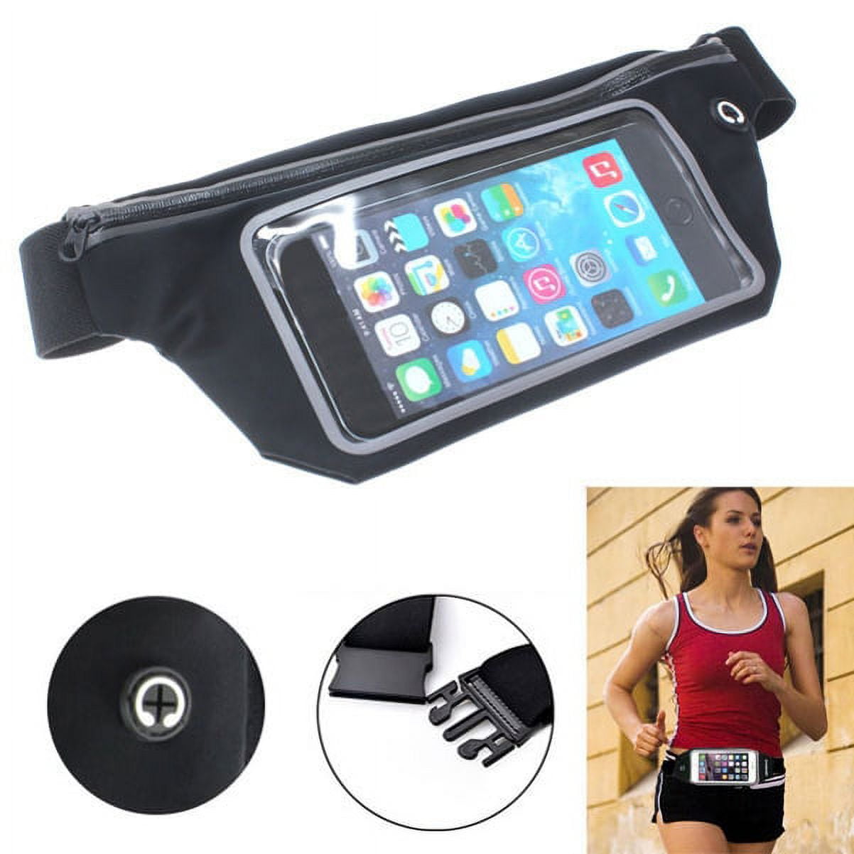 Belt Band Running Waist Bag for iPhone 16 Pro Max/Plus - Sports Gym ...