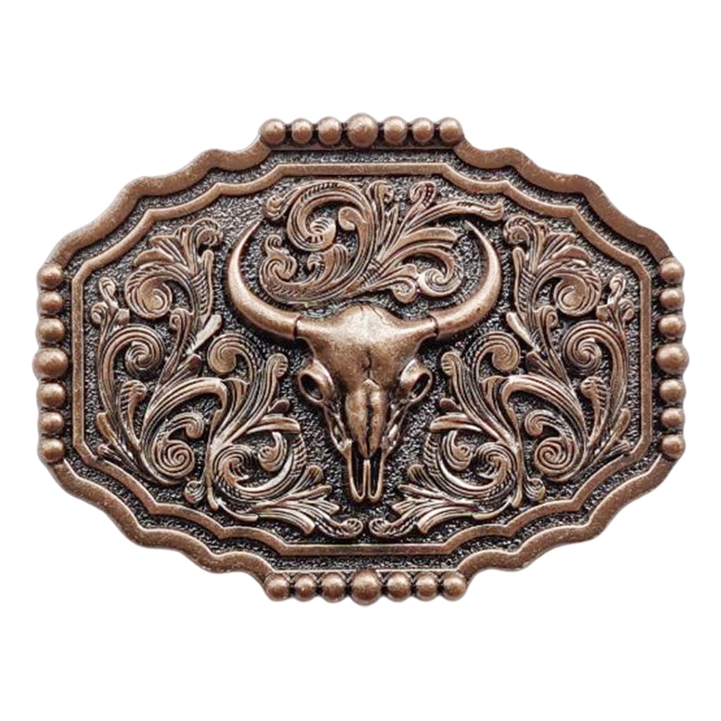 Belt Buckle Bull Heads Western Cowboy Belt Buckle for Kids/Husband ...