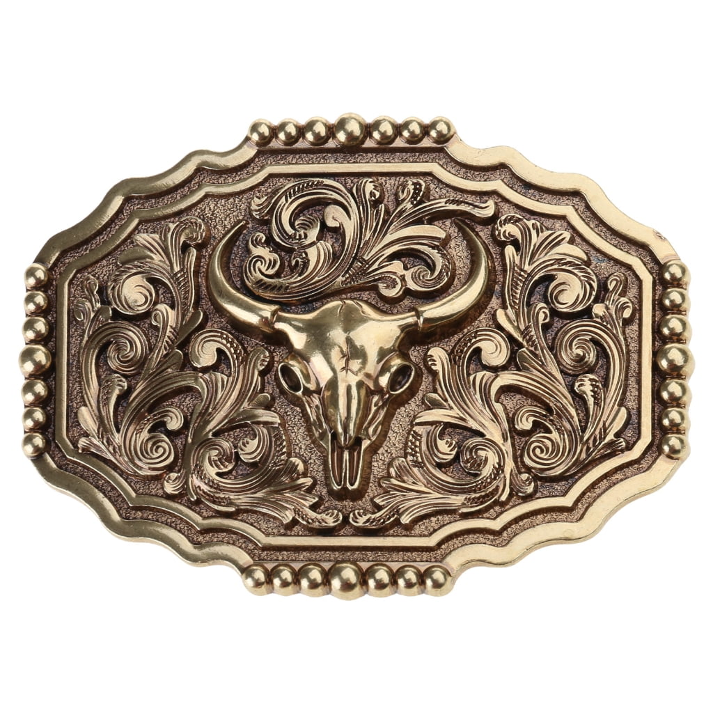 Belt Buckle Bull Heads Western Cowboy Belt Buckle for Kids/Husband ...