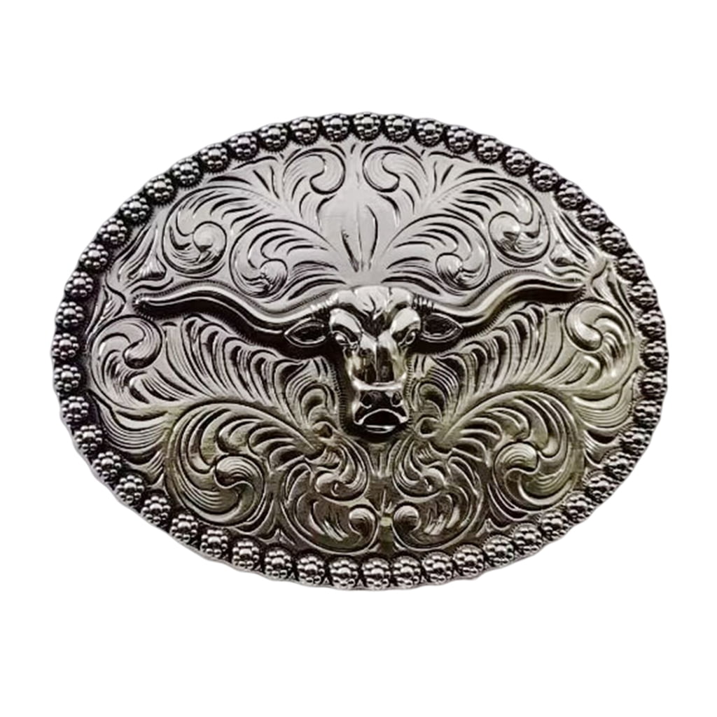 Belt Buckle Bull Heads Western Cowboy Belt Buckle for Kids/Husband ...