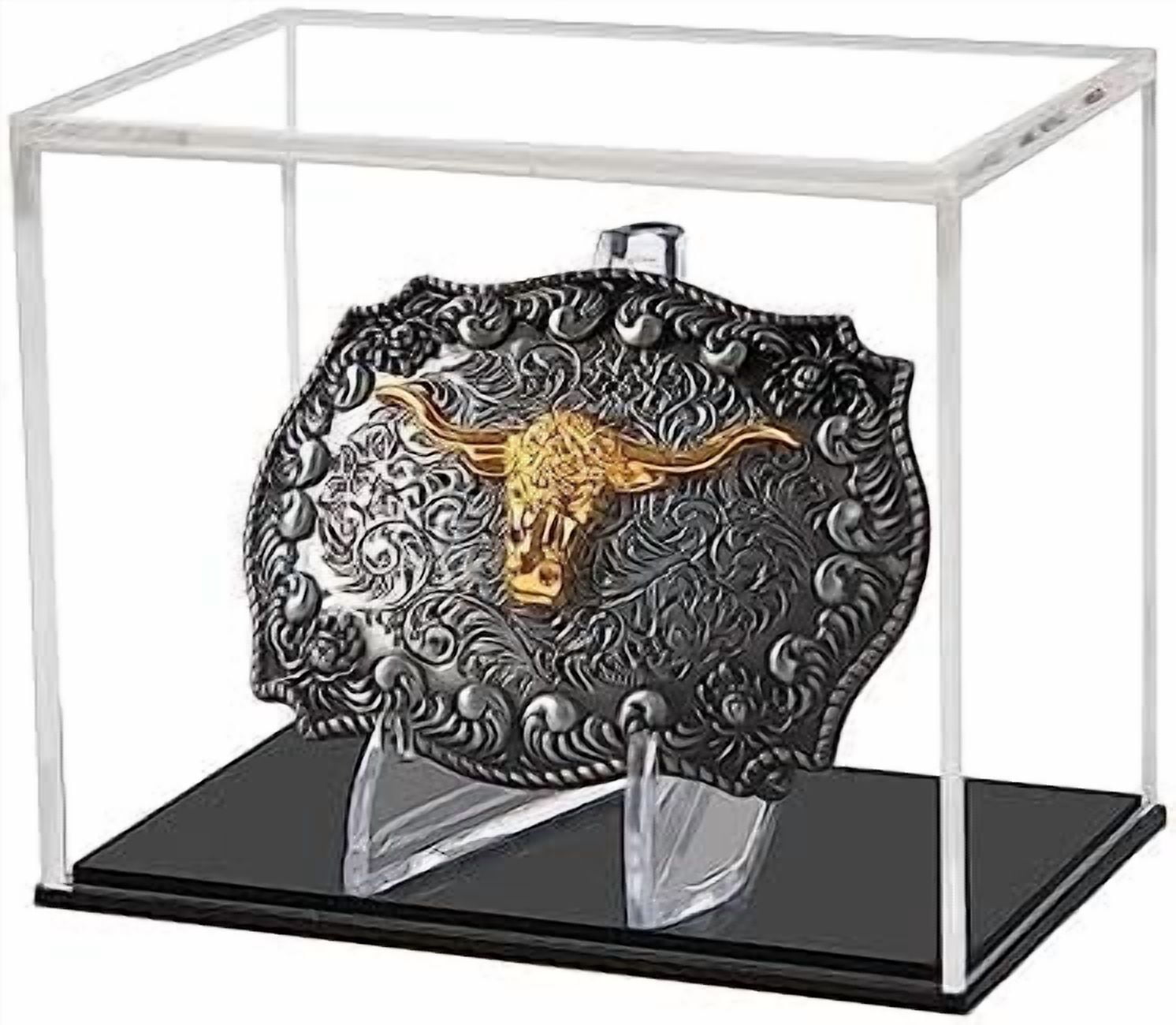 Belt Buckle Display Case Stand Holder Clear Acrylic Box Protected ...