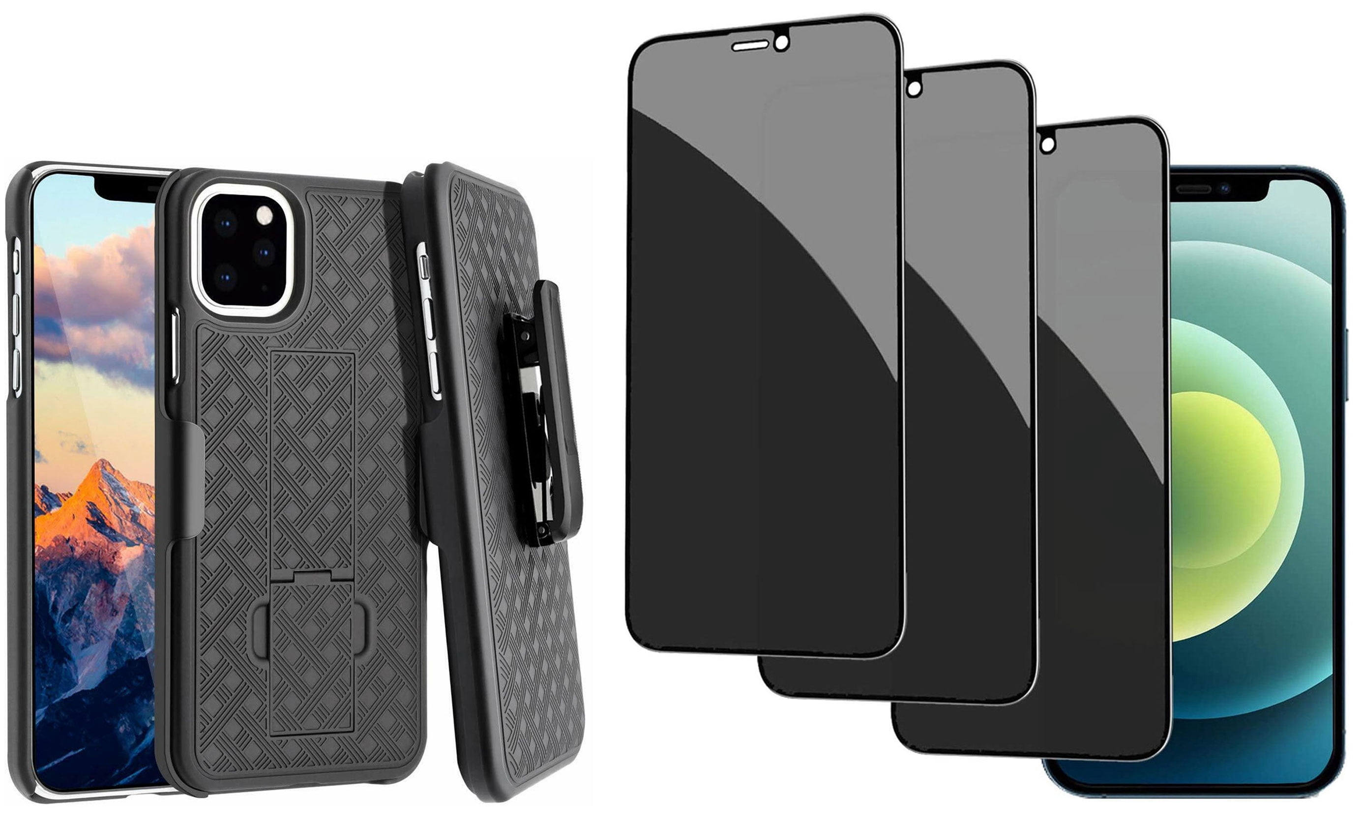 Belt Clip Case and 3 Pack Privacy Screen Protector Compatible With ...
