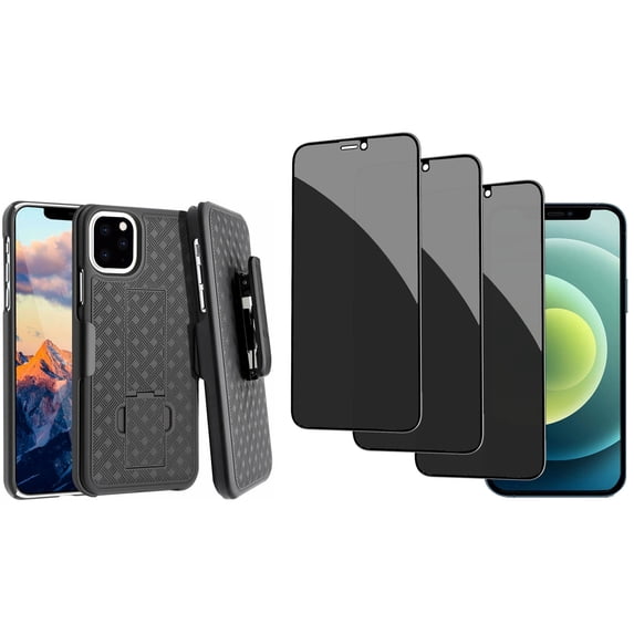 Belt Clip Case and 3 Pack Privacy Screen Protector Compatible With ...