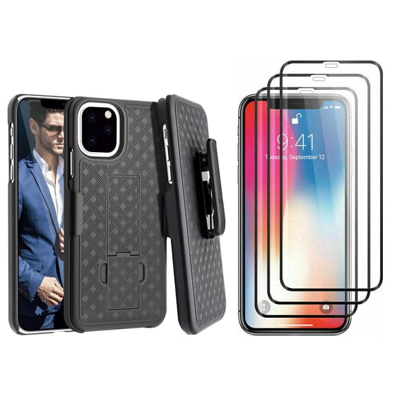 Belt Clip Case and 3 Pack Screen Protector Compatible With iPhone 11 ...