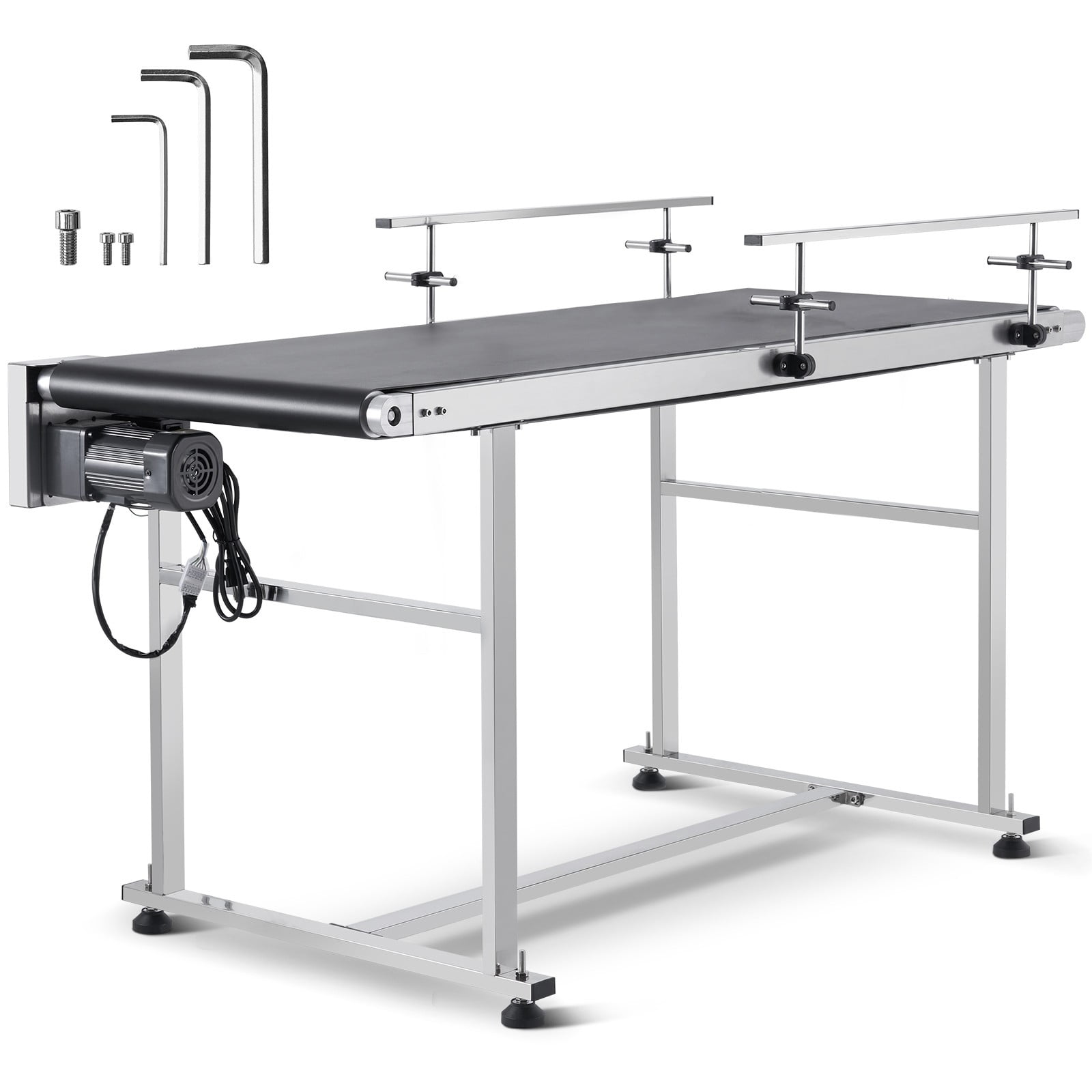 Belt Conveyor PVC Stainless Steel Belt Conveyor 59"x23.6" Double ...
