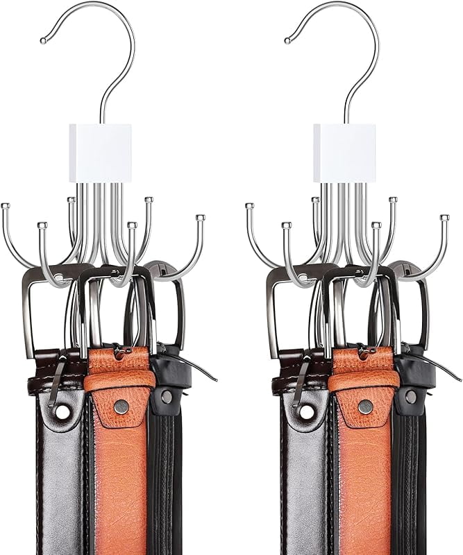Belt Hanger, Belt Organizer for Closet 360 ° Rotatable Max 48 Belt ...