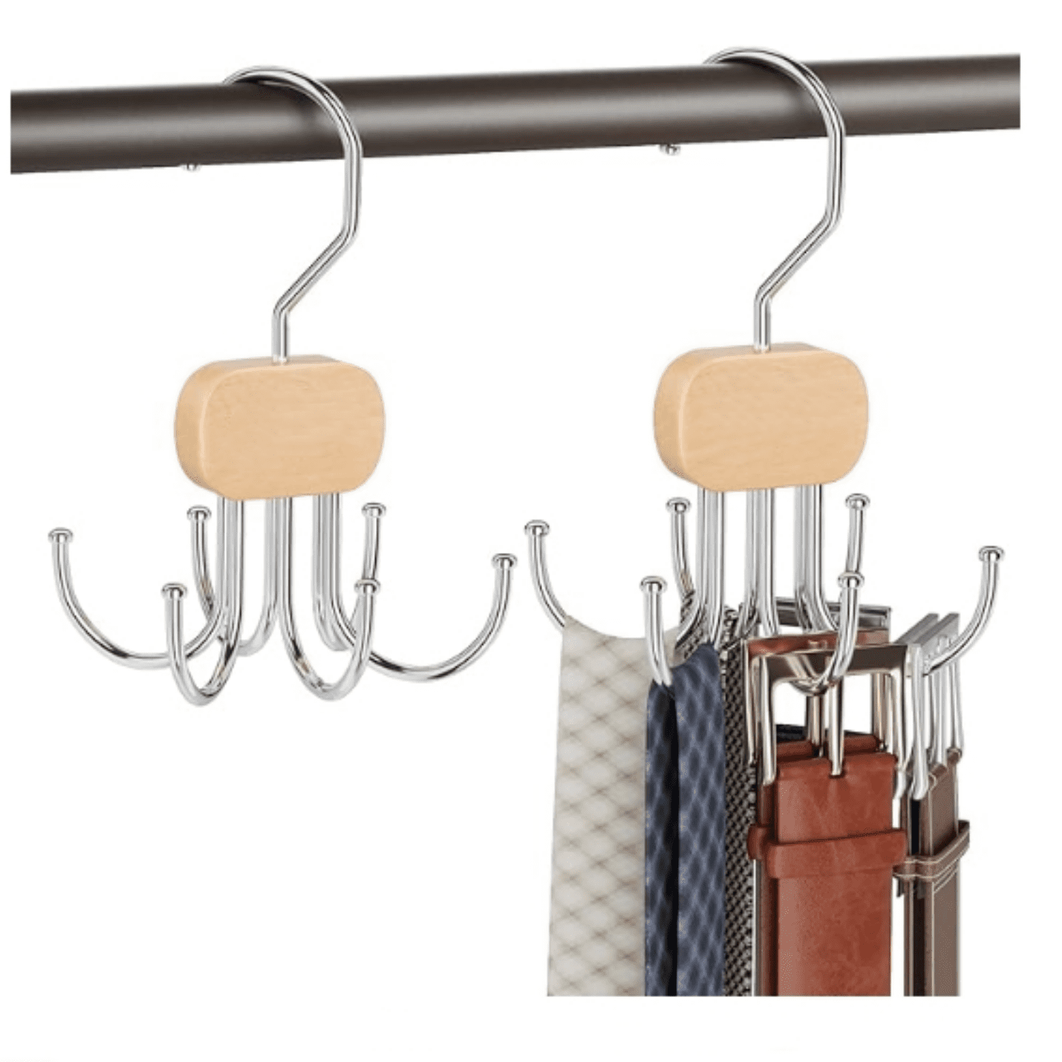 Belt Hanger, Belt Organizer for Closet,Rotatable Tie Rack,Belt Holder ...