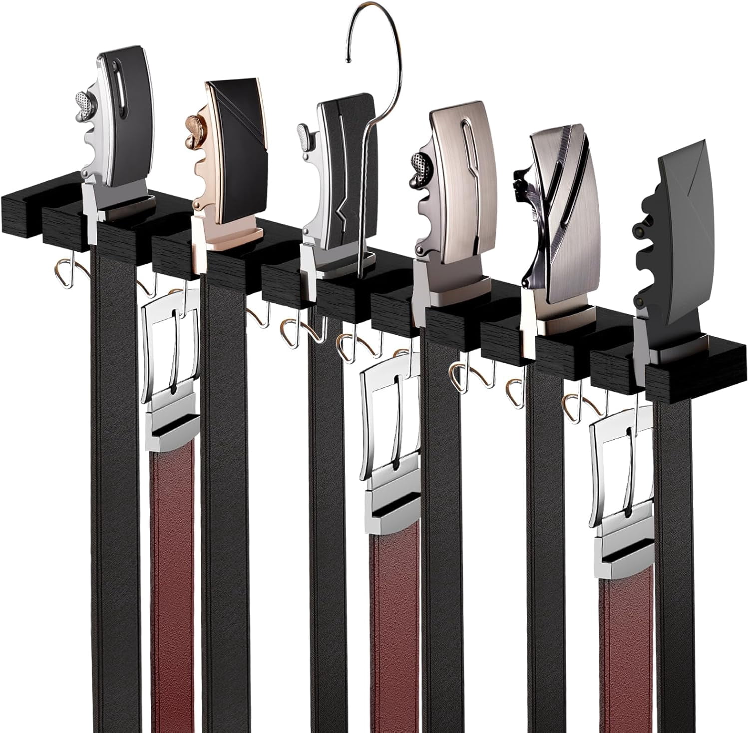 Belt Hanger for Closet Max 42 Belts, 2-in-1 Wall Mount Belt Organizer ...
