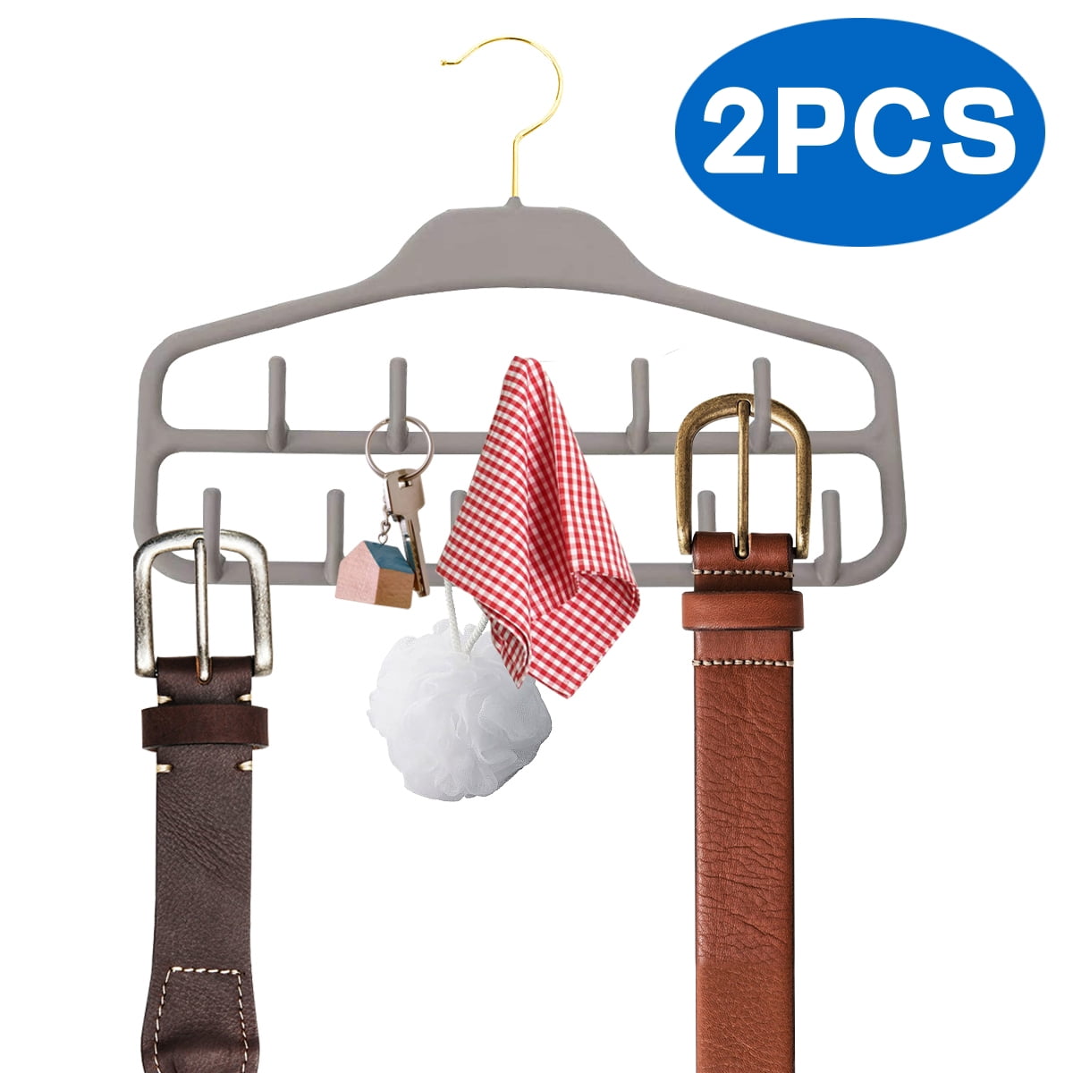 Belt Hanger Grey Belt Hanger for Closet Non Slip Tie Rack Holder Hook ...