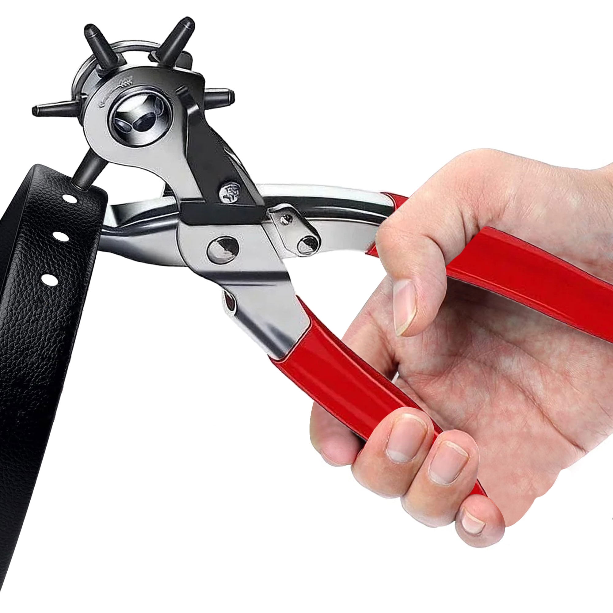 SIISLL Leather Hole Punch Tool, Heavy Duty, 6 Sizes 2mm-4.8mm, for ...