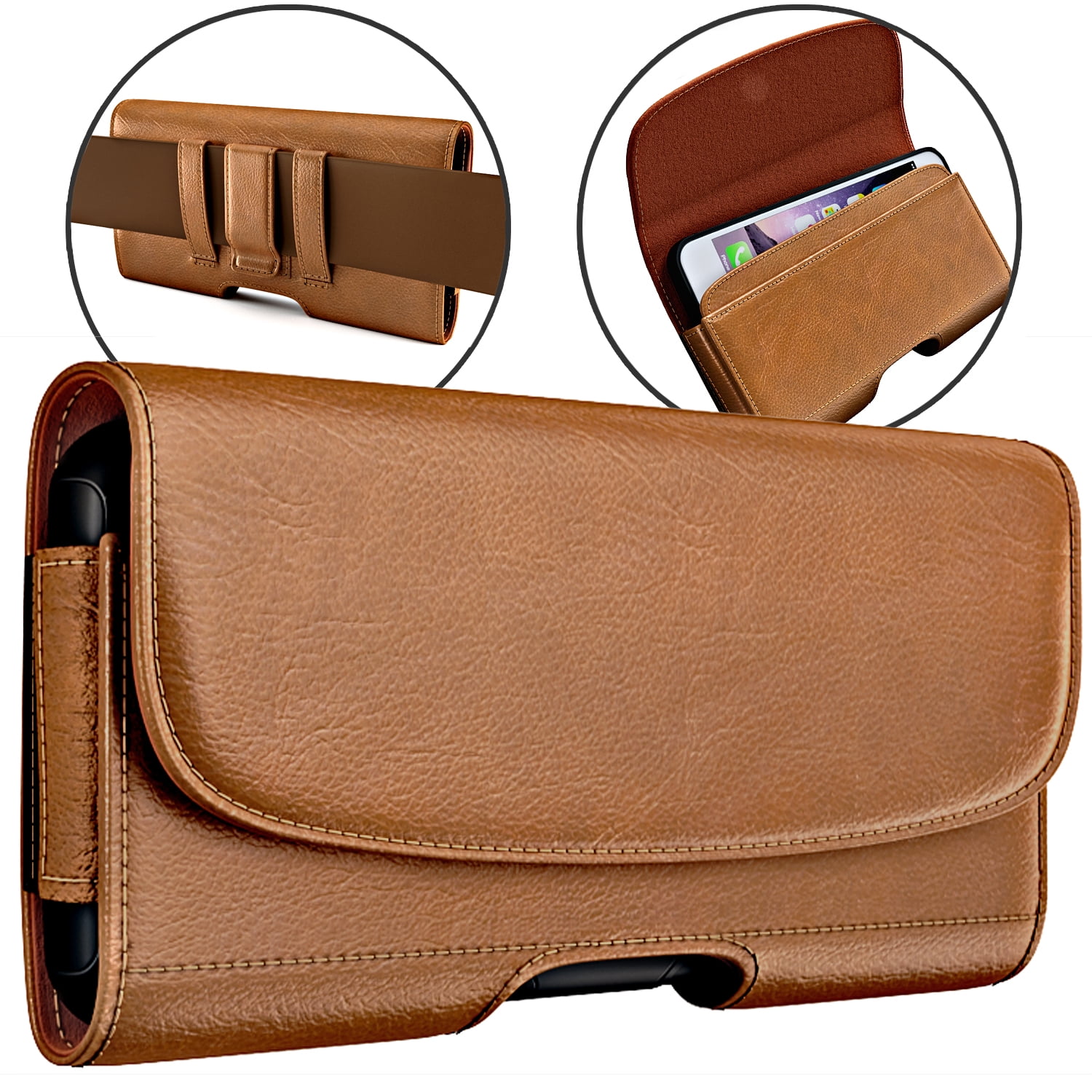Bomea Samsung Galaxy S20/S10/S9/S8 Leather Belt Holster with Magnetic ...