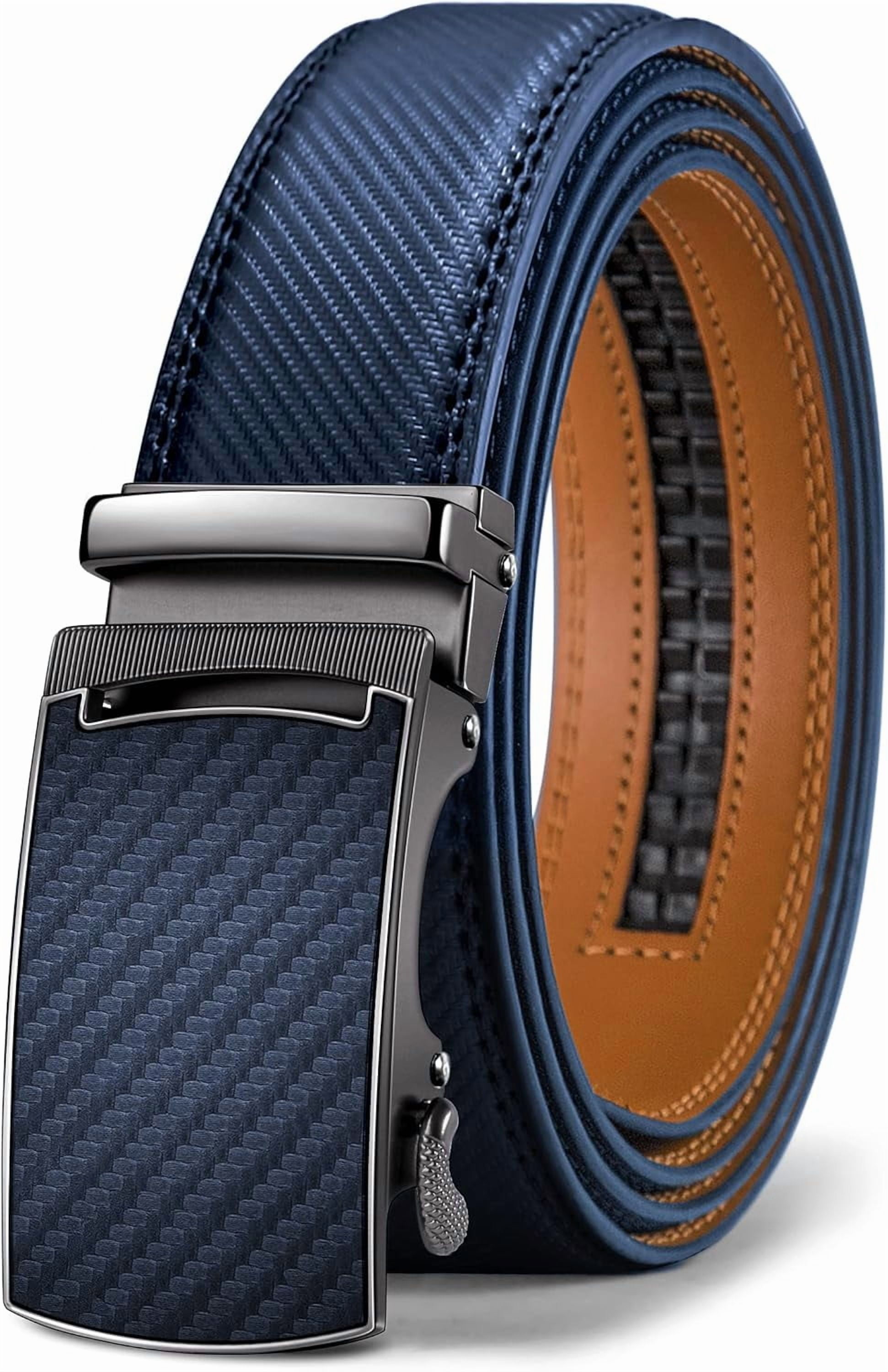 Belt Men, Sliding Ratchet Belt Genuine Leather For Gift Mens Dress ...