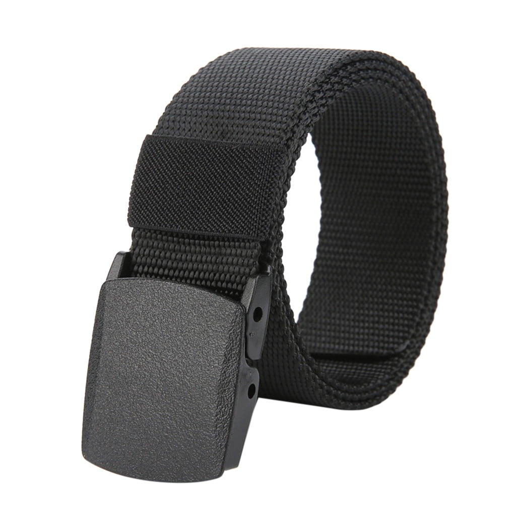 Belt Nylon Waist Mens Metal- Long Belt Check Buckle Canvas Belt Thick ...