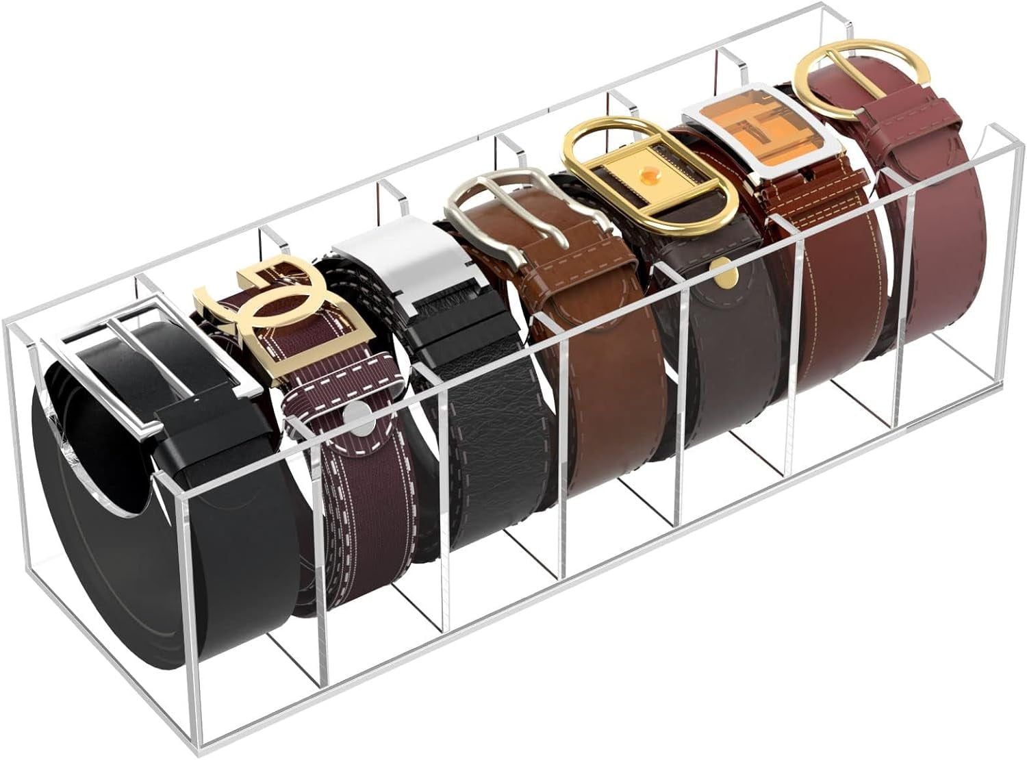 Belt Organizer, Acrylic Belt Storage Holder for The Closet, 7 ...