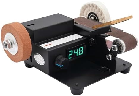 Belt Sander, 350W Electric Belt Sander Desktop Polisher 7 Gears ...
