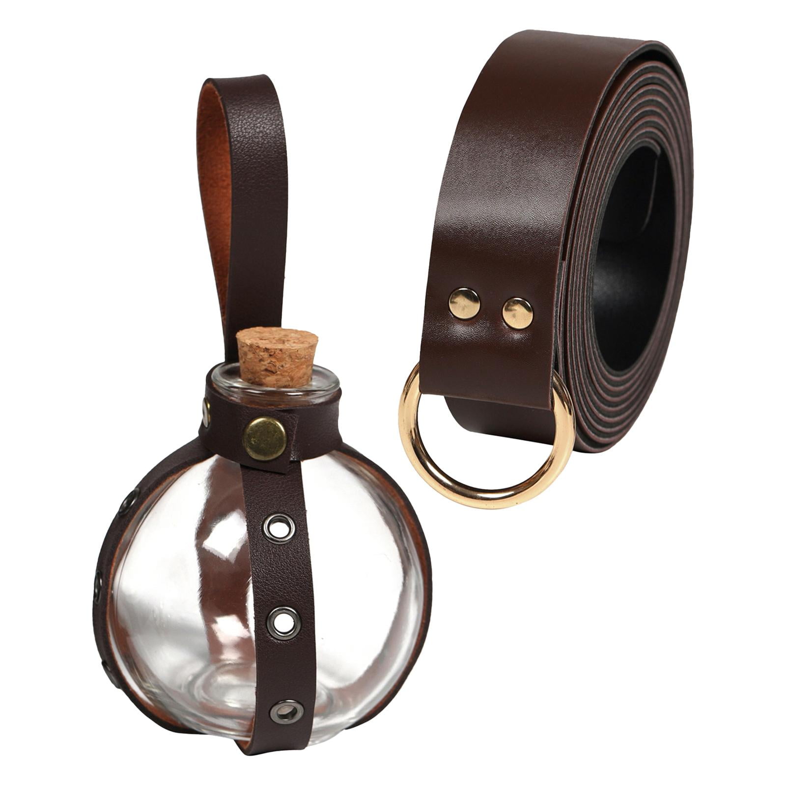 Belt Wizard Witch Halloween with Cork Potion Bottle rings brown ...