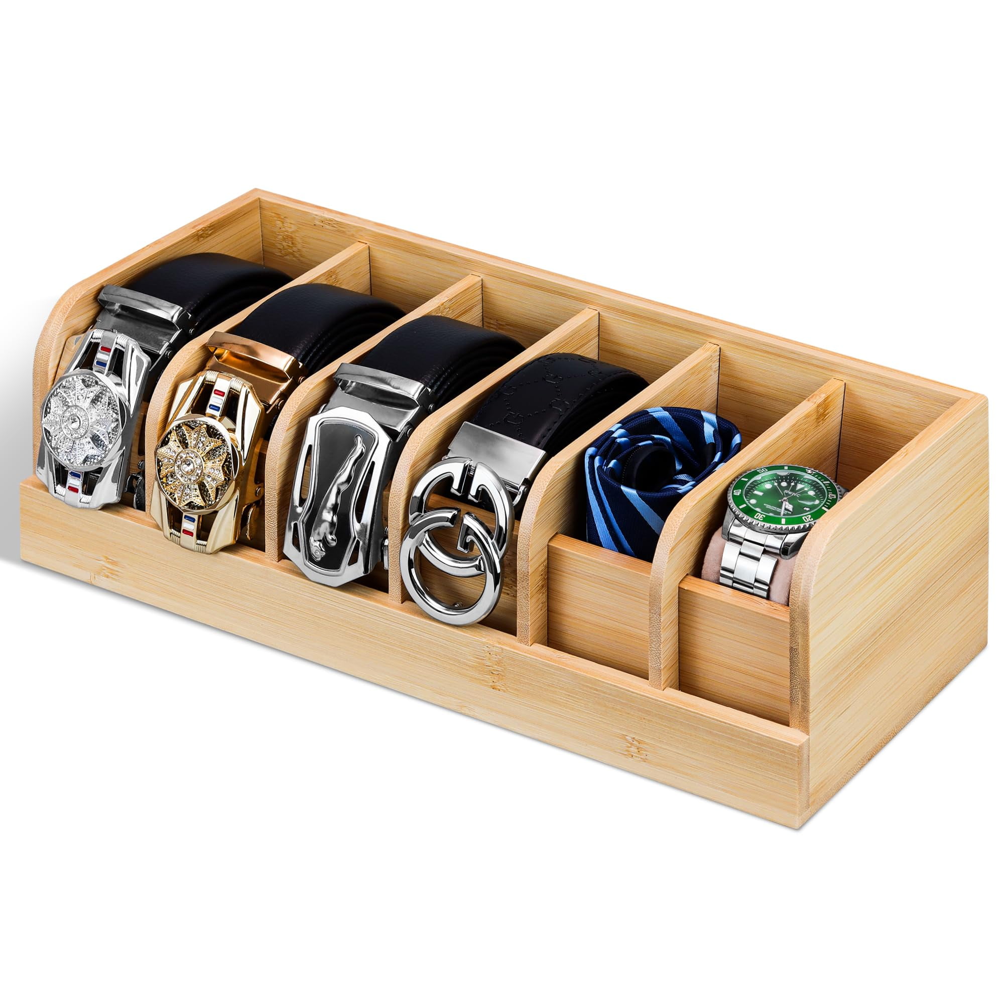 Belt organizer, 6 compartment belt holder belt hanger closet and belt ...