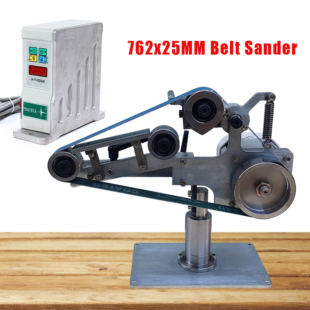 Belt sander with adjustable worktable, 3.9-inch wheel for concave ...