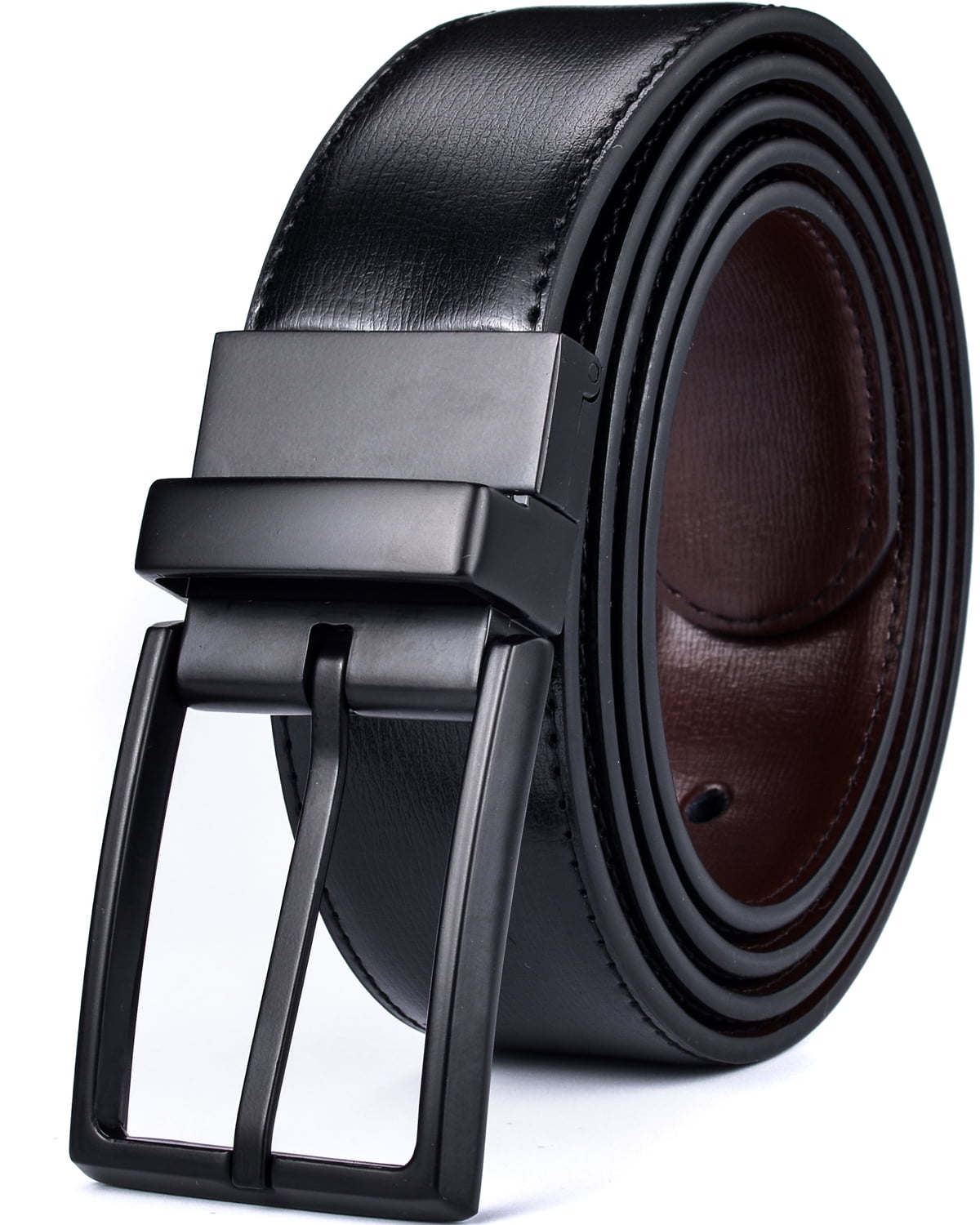 Beltox Fine Leather Brown Casual Reversible Dress Belt for Men, Waist ...