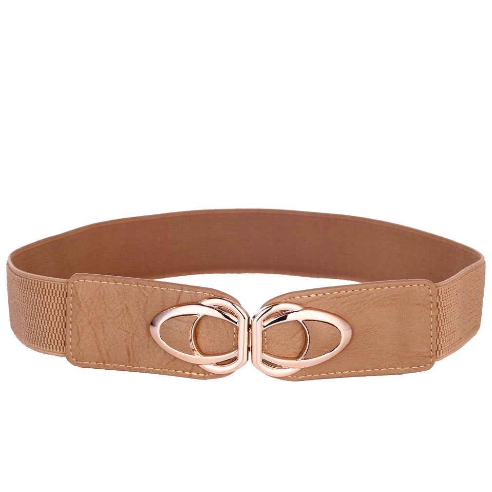 Beltox Fine Women's Elastic Stretch Cinch Belts with Large Size Buckle ...