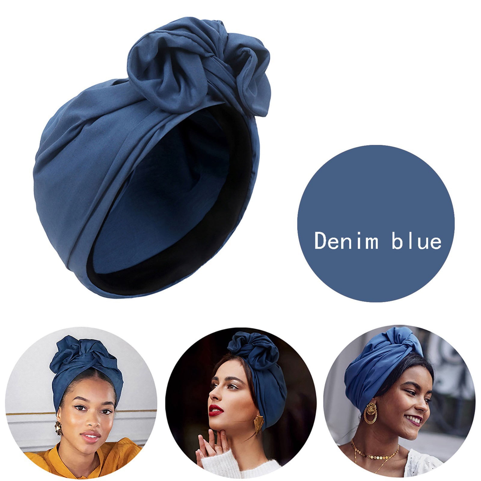 Hair Bandanas For Women, African Turban Head Wraps, Solid Color ...