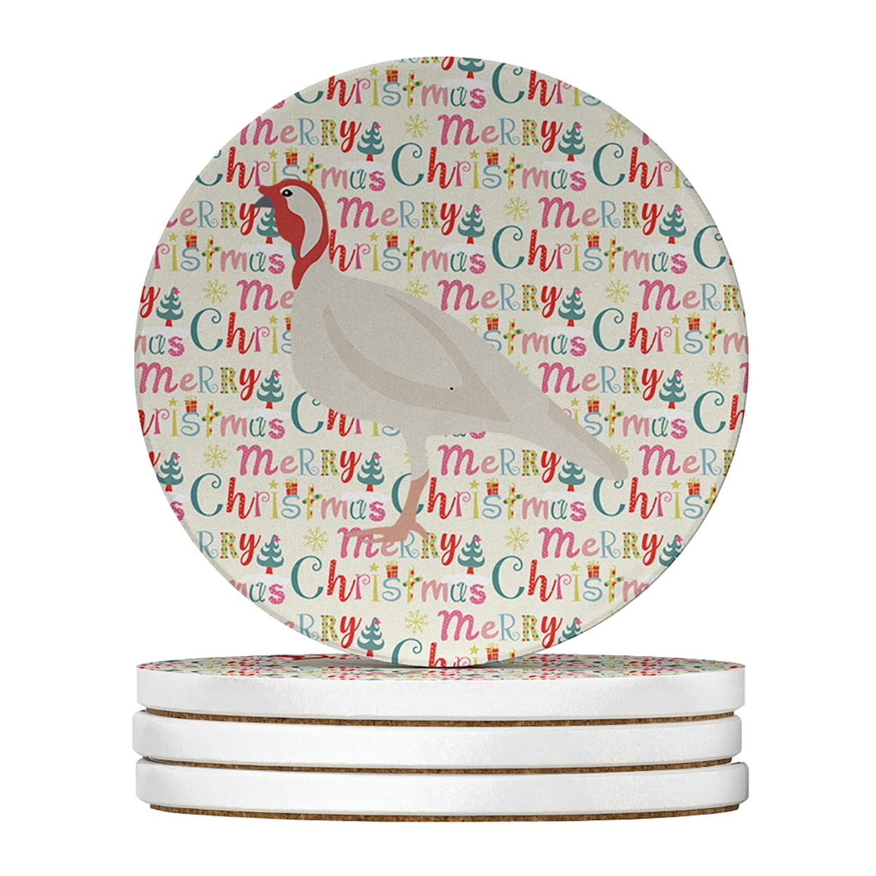 Beltsville Small White Turkey Hen Christmas Large Sandstone Coasters ...