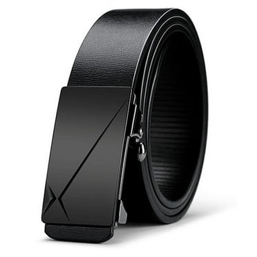 Chuancc Black Ratchet Belt Men Leather Ratchet Belt With Adjustable ...