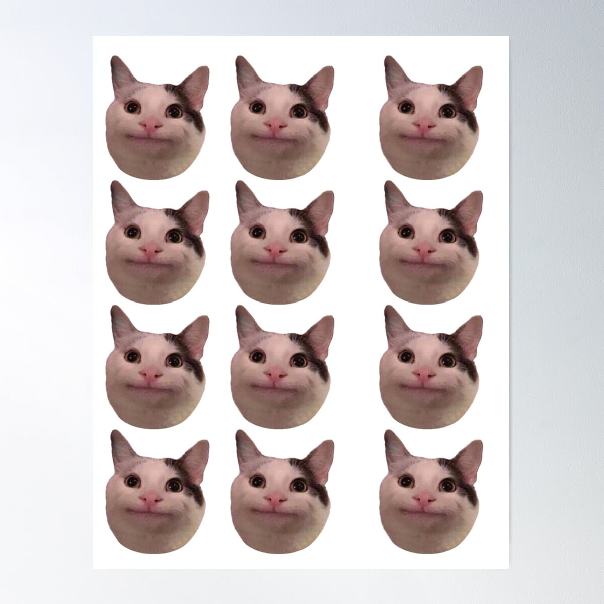 Beluga Cat Pattern Poster Wall Art, Modern Wall Decor For Living Room ...