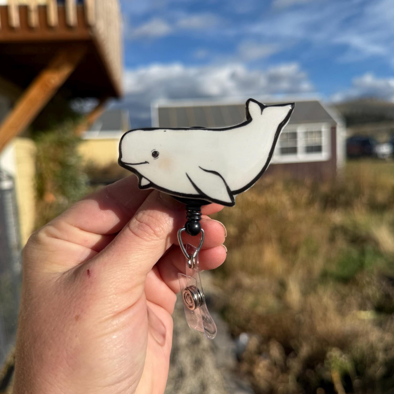 Beluga Whale Badge Reel ID holder: Gift for Ocean Animal lovers ...