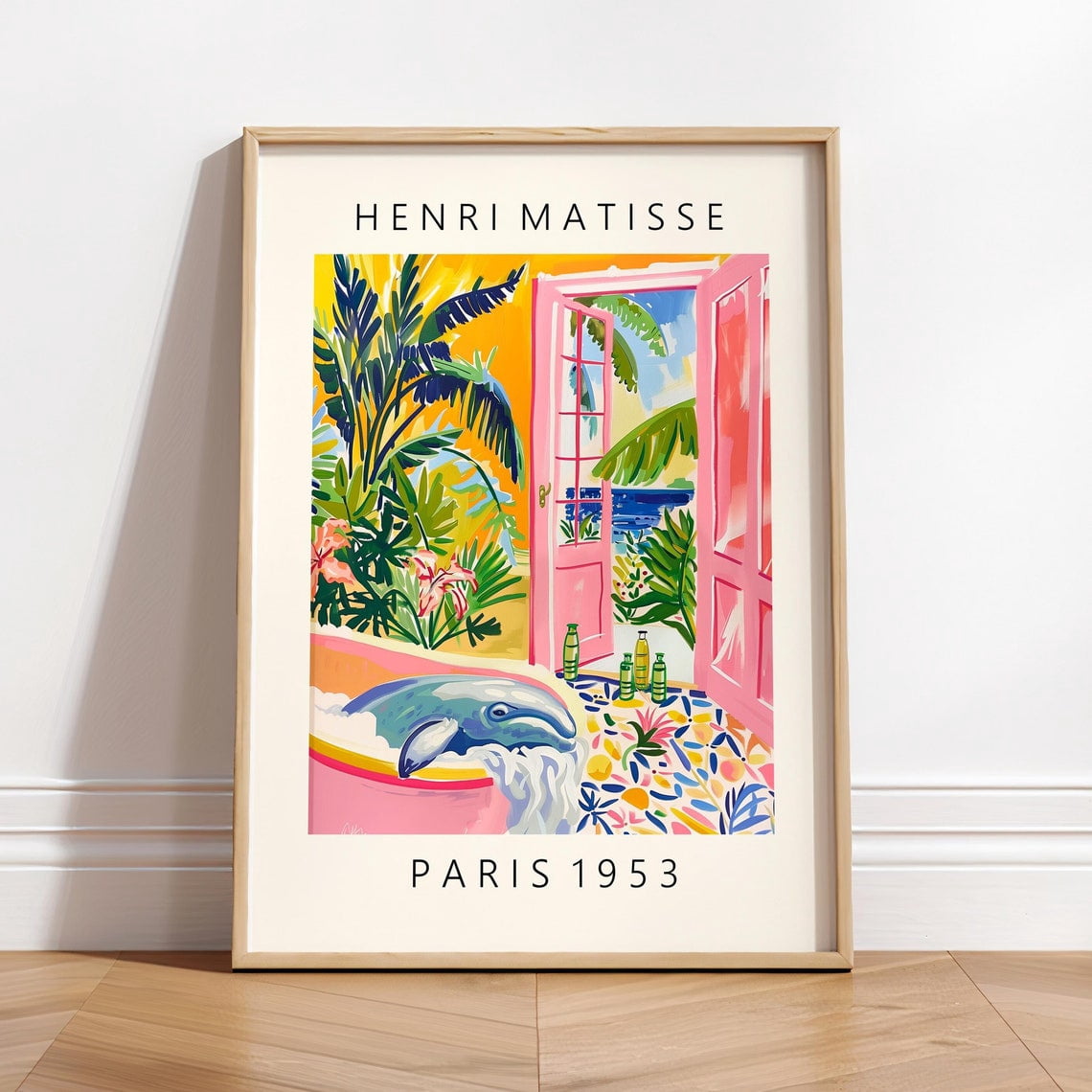 Beluga Whale In Bathtub, Matisse Poster, Bathroom Decor, Nautical ...